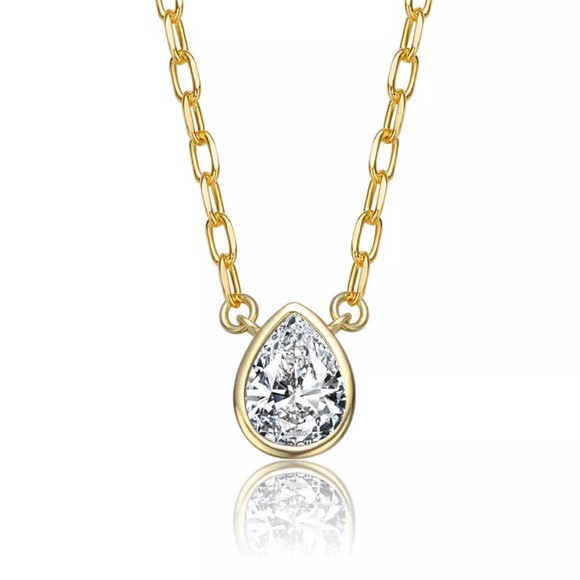 Jewelry | New Rachel Glauber Pear Shaped Cubic Zirconia Necklace | Poshmark